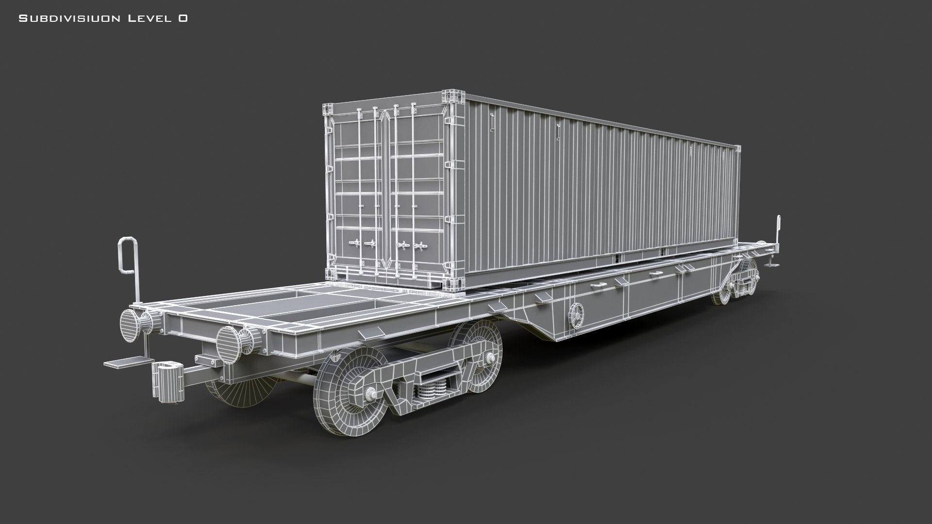 3D Model Railcar ISO 40 Container Carrier - TurboSquid 1718970