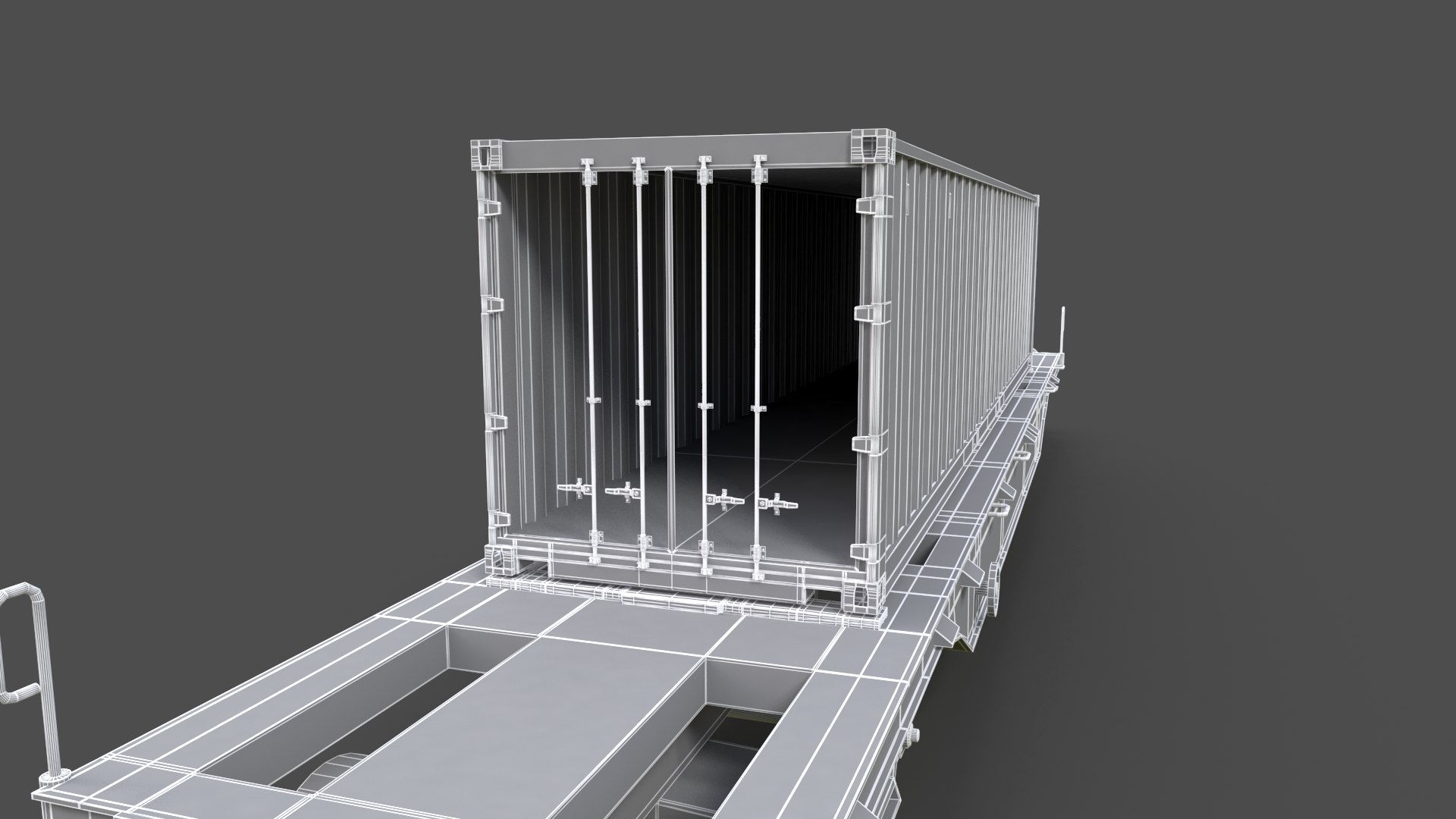 3D Model Railcar ISO 40 Container Carrier - TurboSquid 1718970