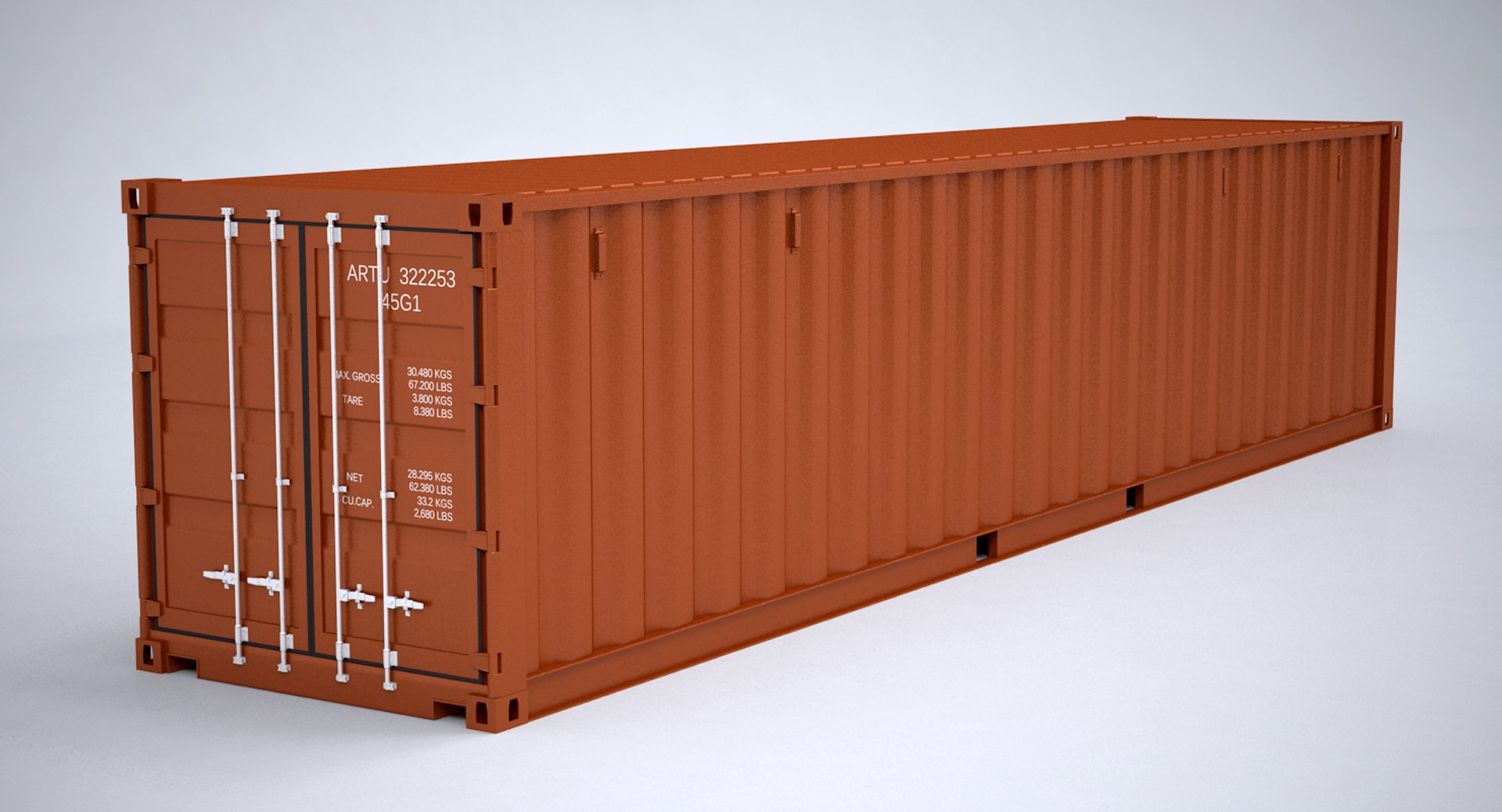 3D Model Railcar ISO 40 Container Carrier - TurboSquid 1718970