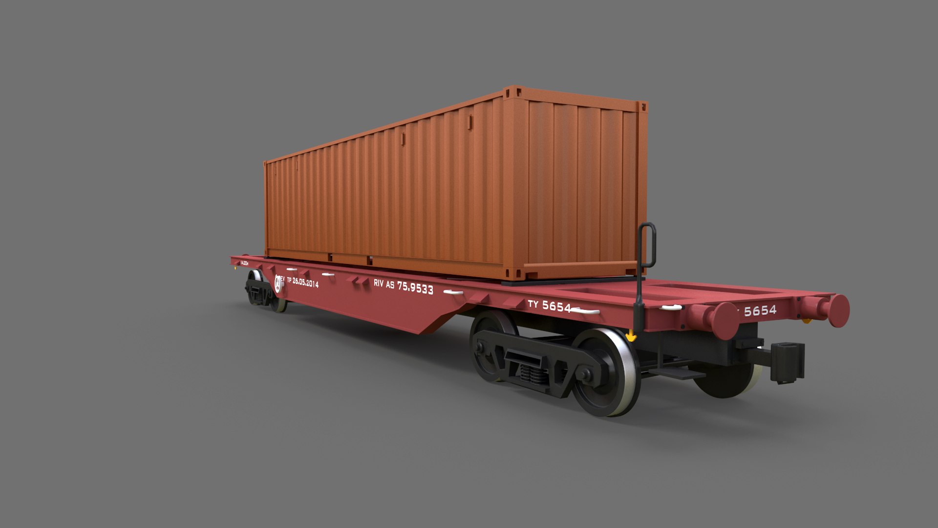 3D Model Railcar ISO 40 Container Carrier - TurboSquid 1718970