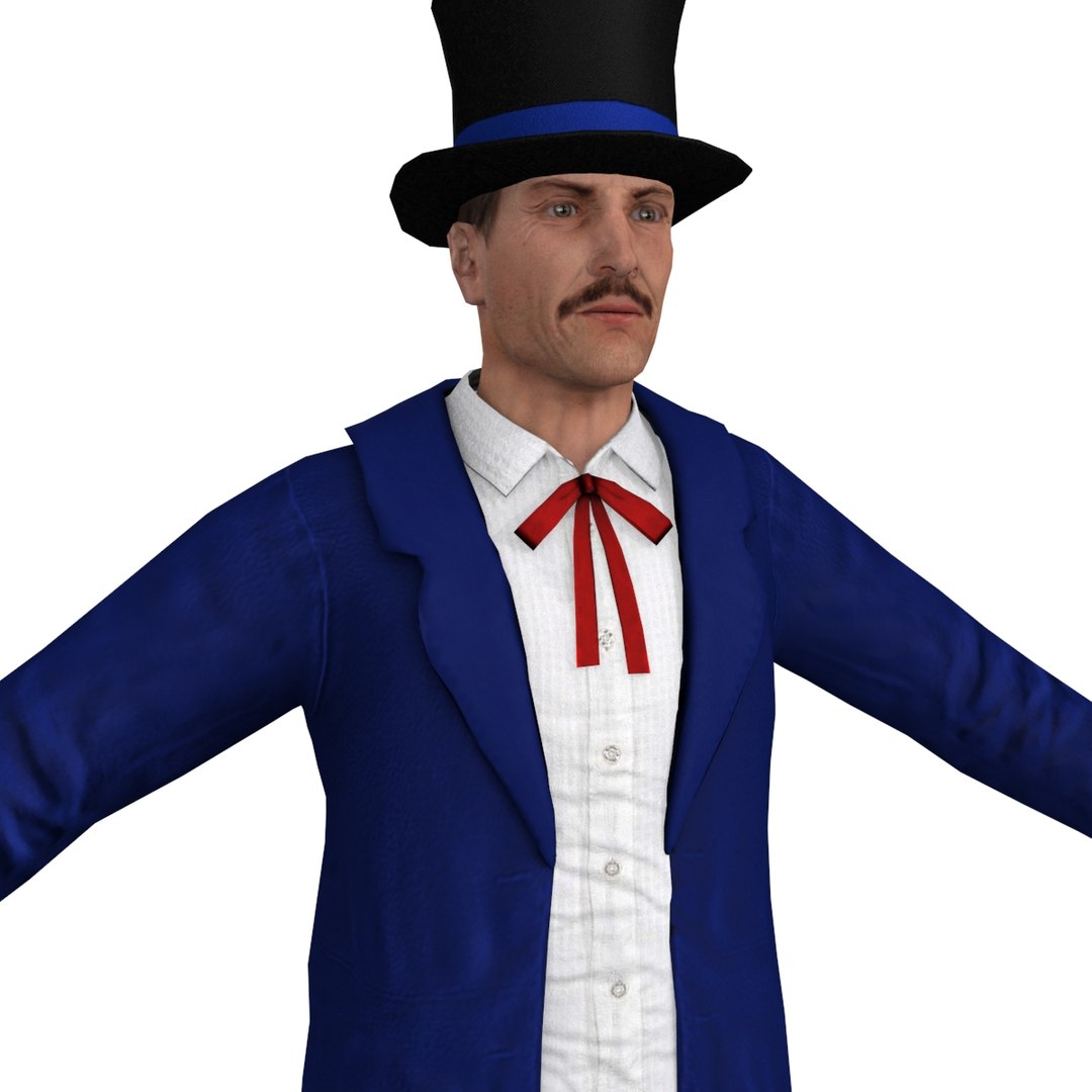 3d model wild west salesman man