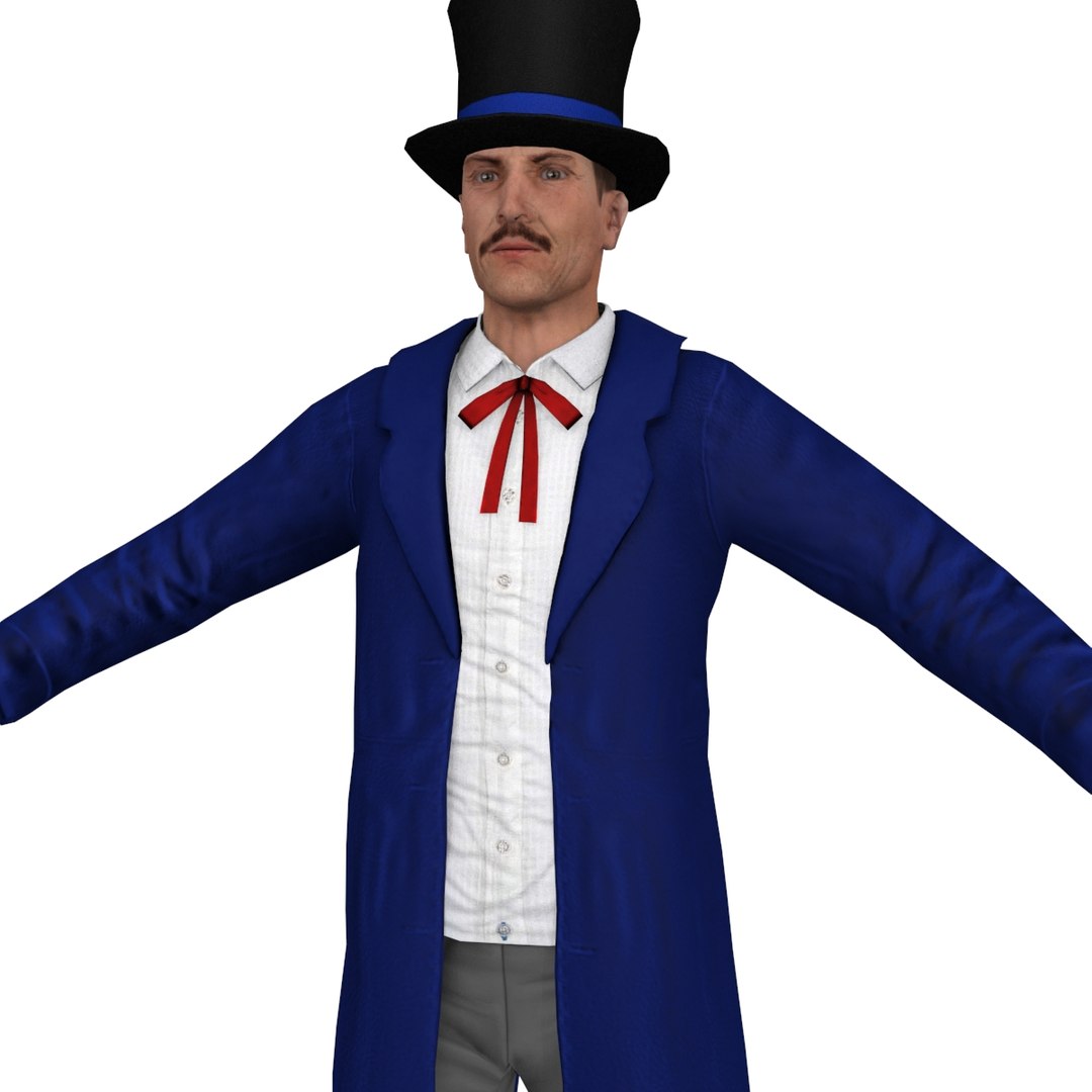 3d model wild west salesman man
