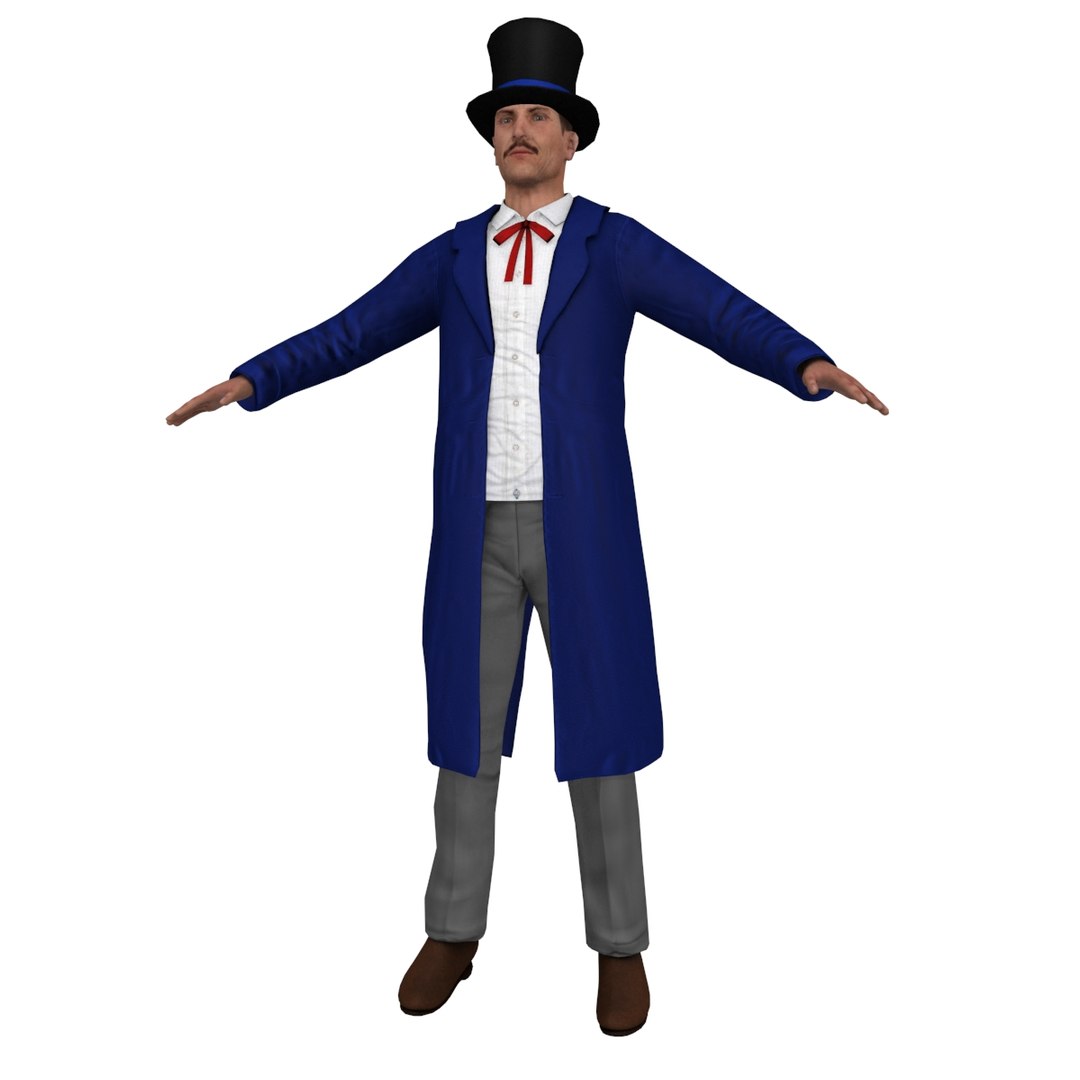 3d model wild west salesman man