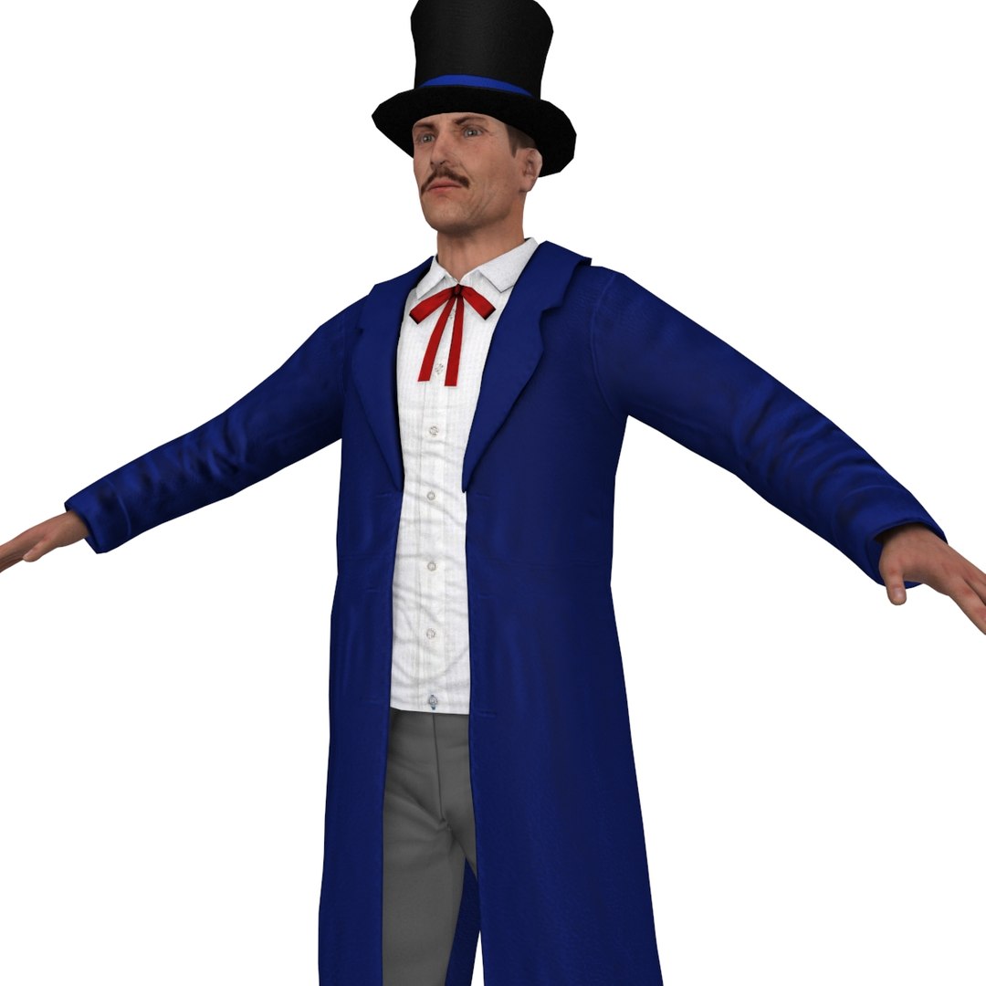 3d model wild west salesman man
