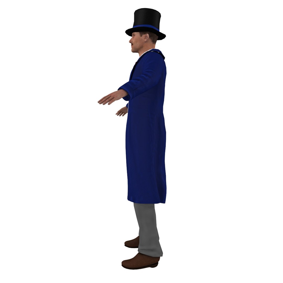 3d model wild west salesman man