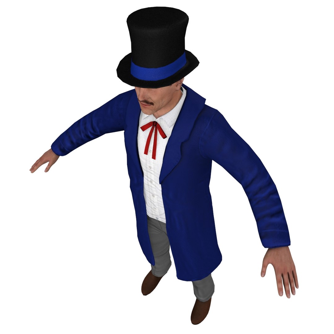 3d model wild west salesman man