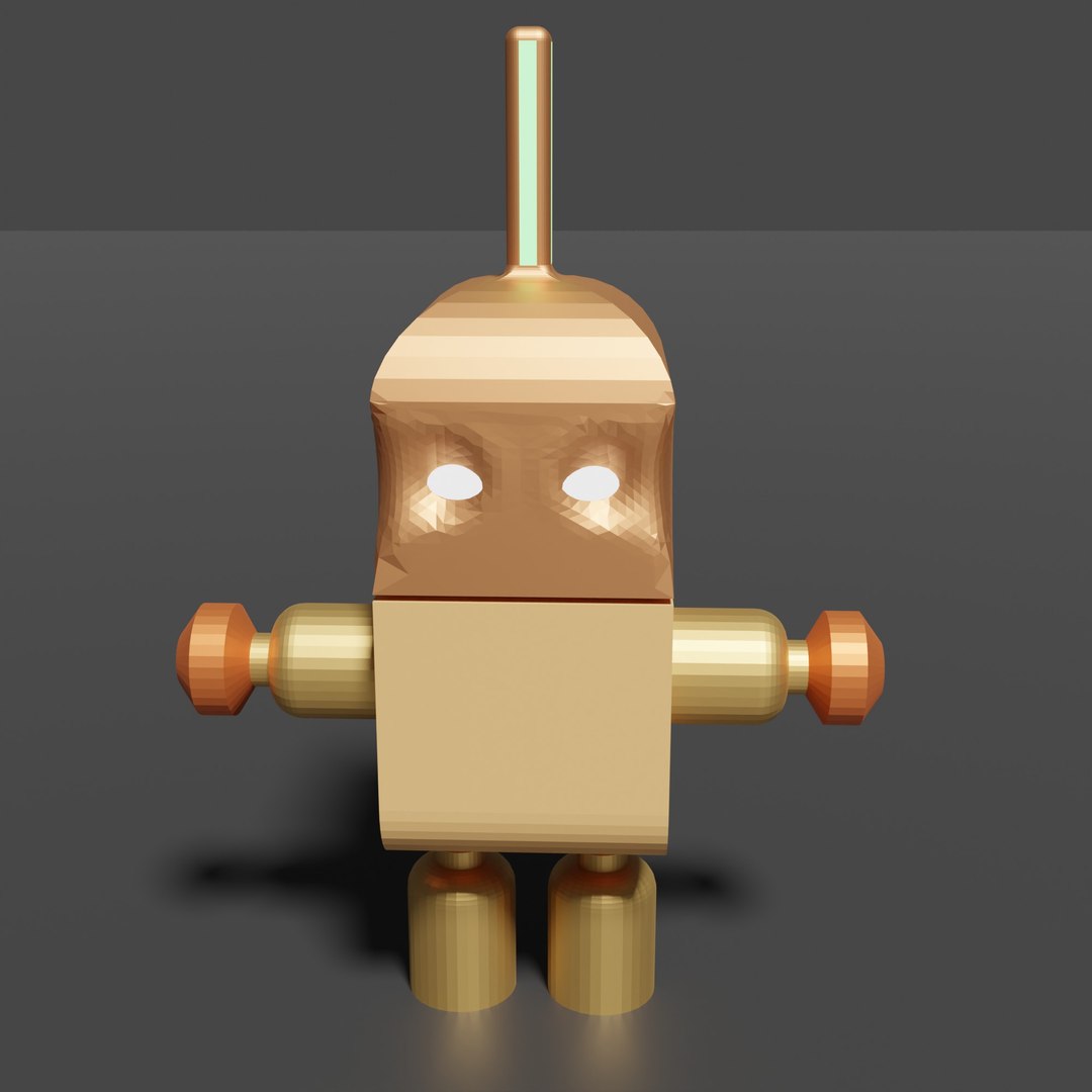 Toy Robot With Glowing Eyes And Antenna 3D - TurboSquid 2213046