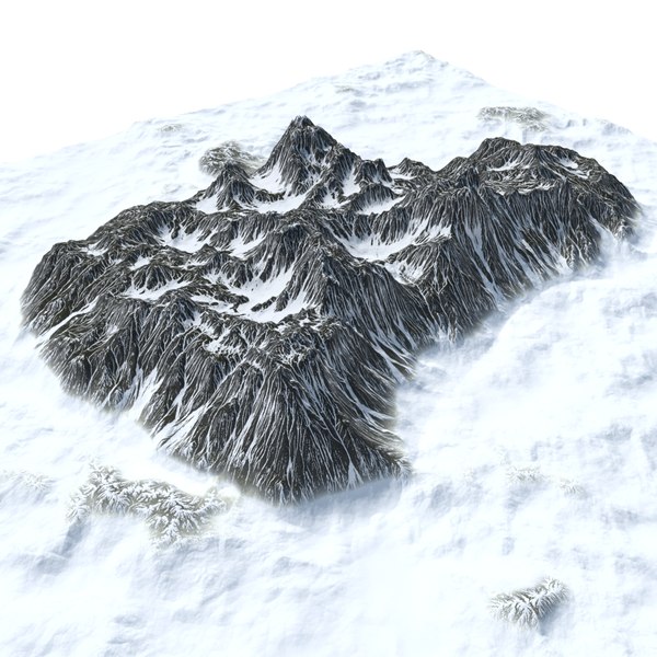 snow mountain 3d max