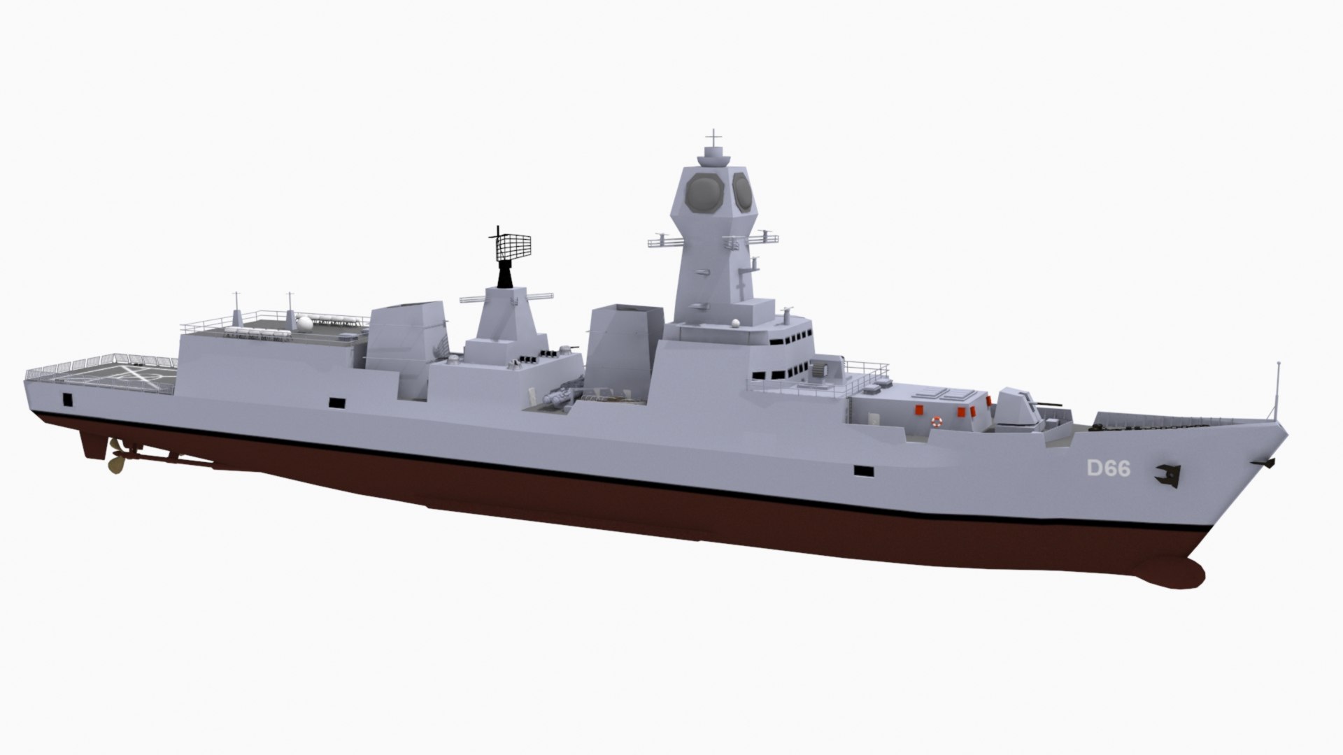 INS Visakhapatnam P15b Destroyer 3D Model - TurboSquid 2246607