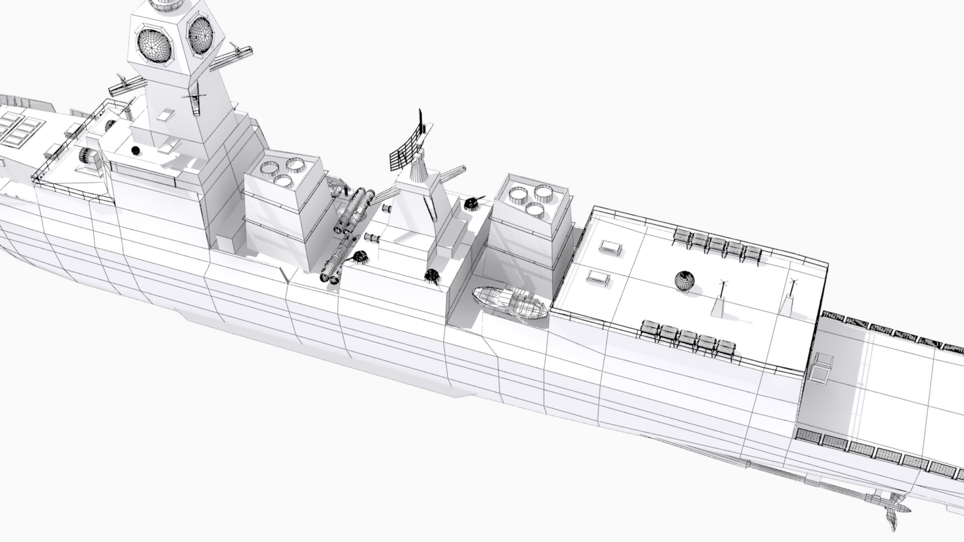 INS Visakhapatnam P15b Destroyer 3D Model - TurboSquid 2246607