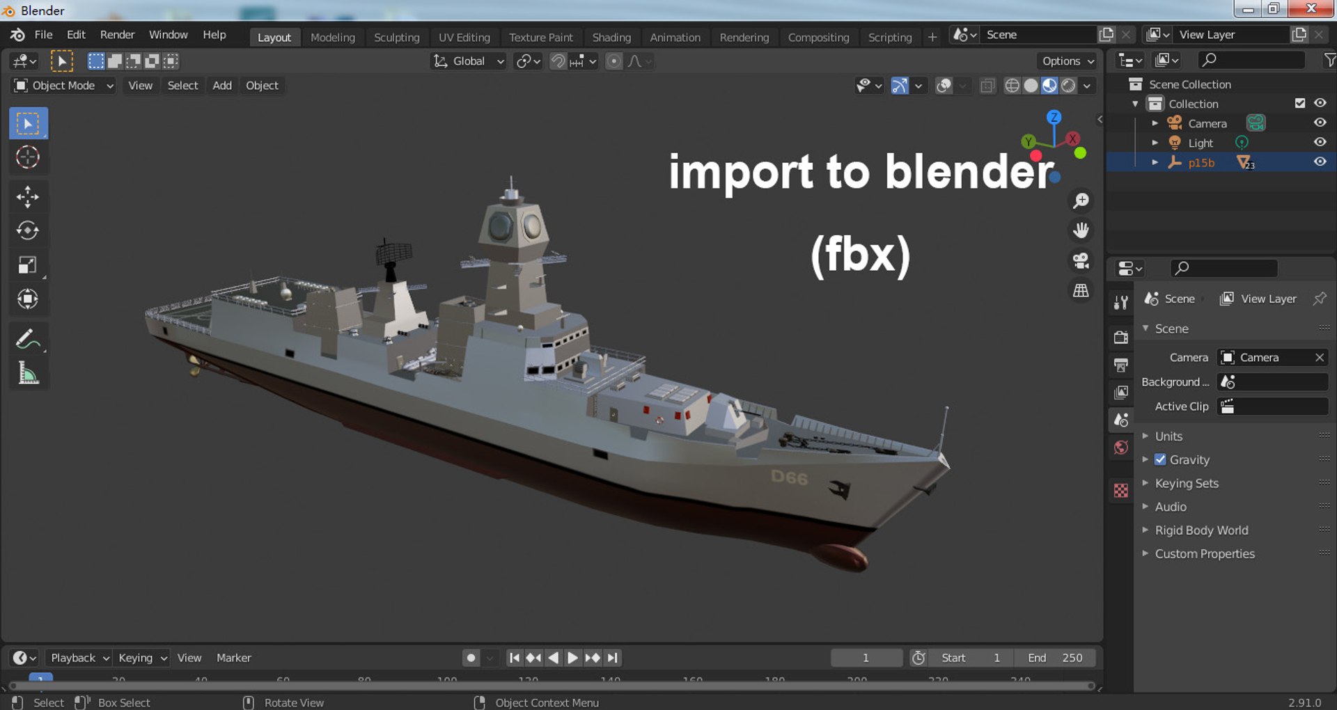 INS Visakhapatnam P15b Destroyer 3D Model - TurboSquid 2246607