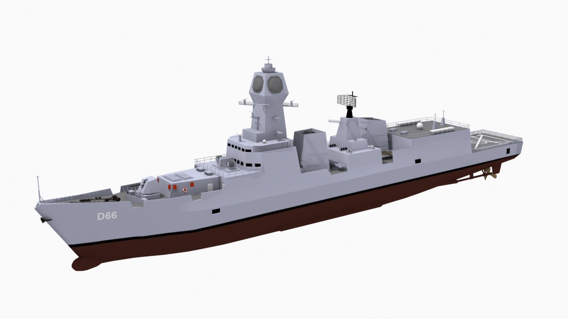 INS Visakhapatnam P15b Destroyer 3D Model - TurboSquid 2246607