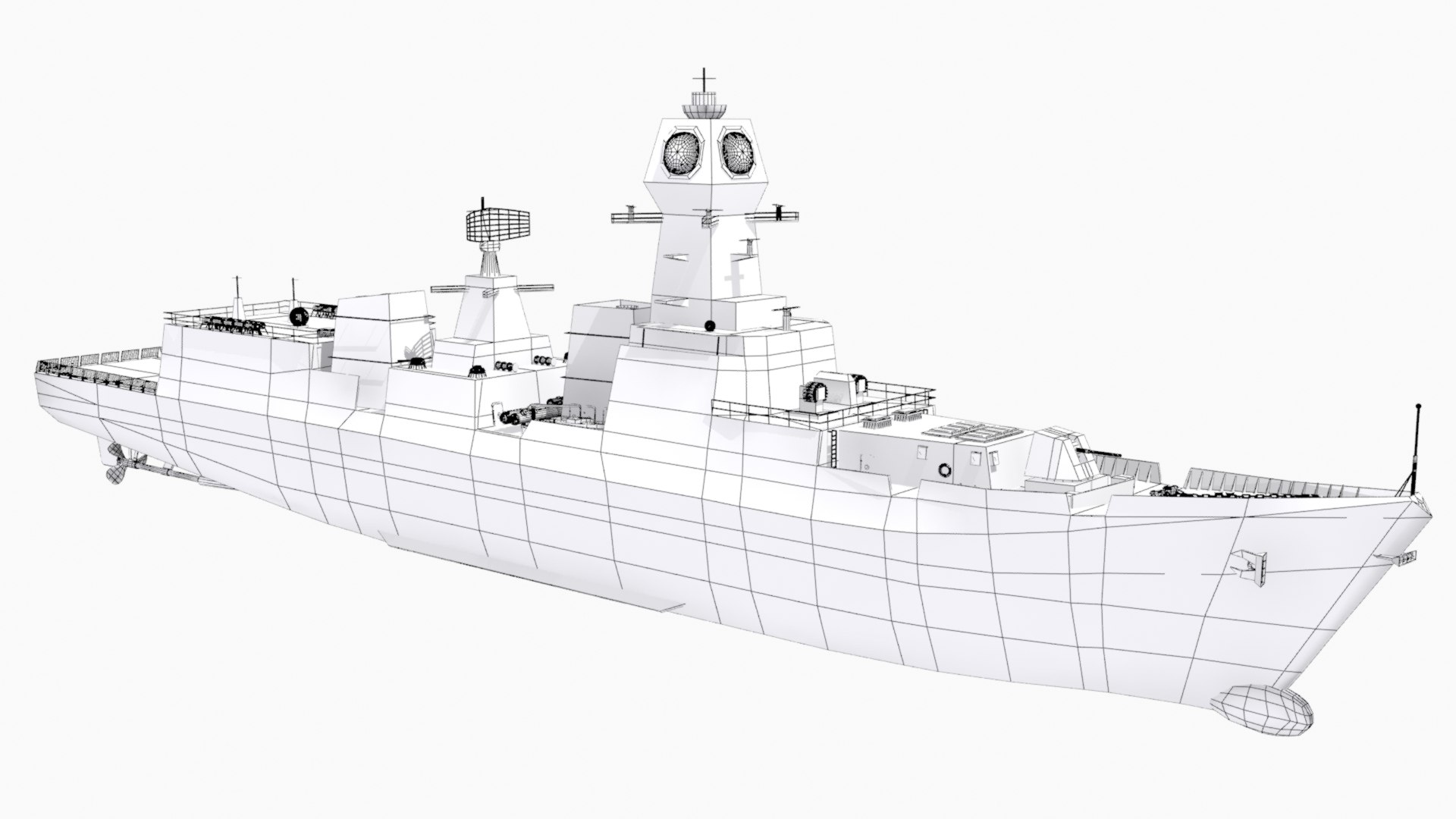 INS Visakhapatnam P15b Destroyer 3D Model - TurboSquid 2246607