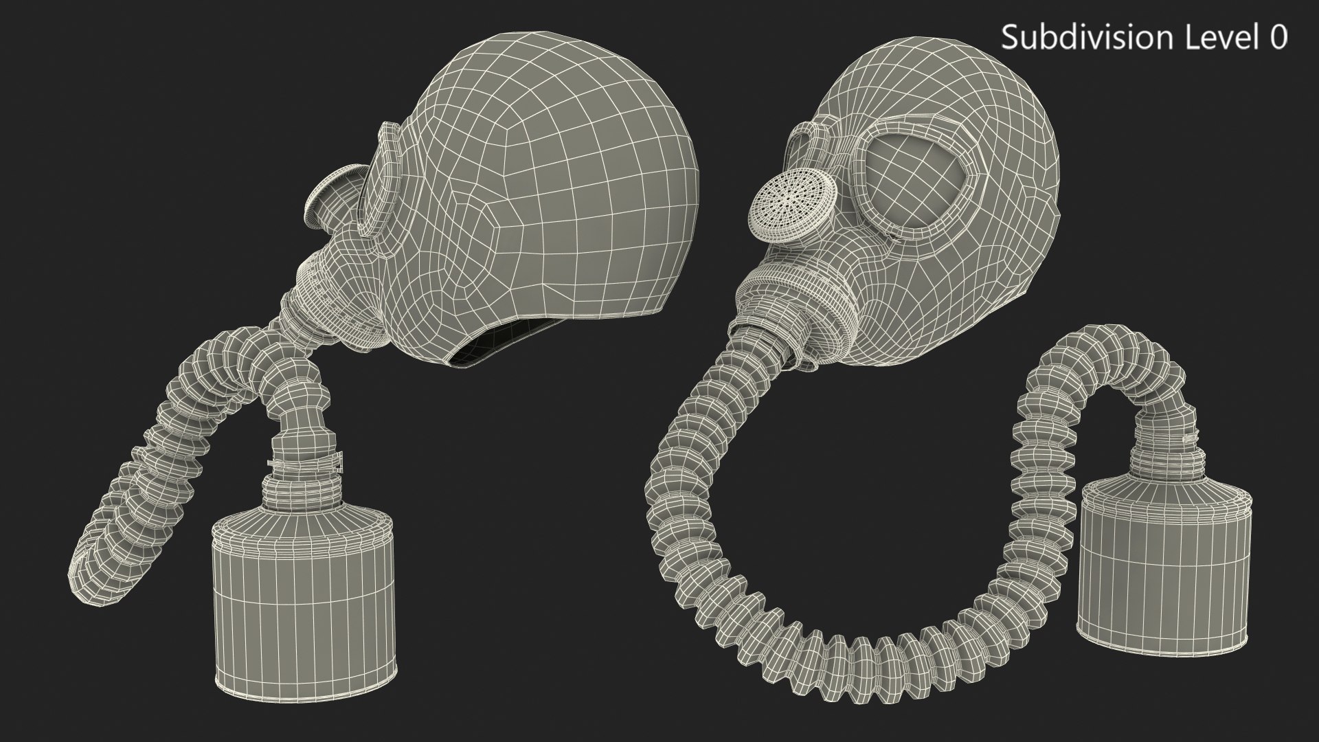 3D Model Black Rubber Gas Mask - TurboSquid 1568385