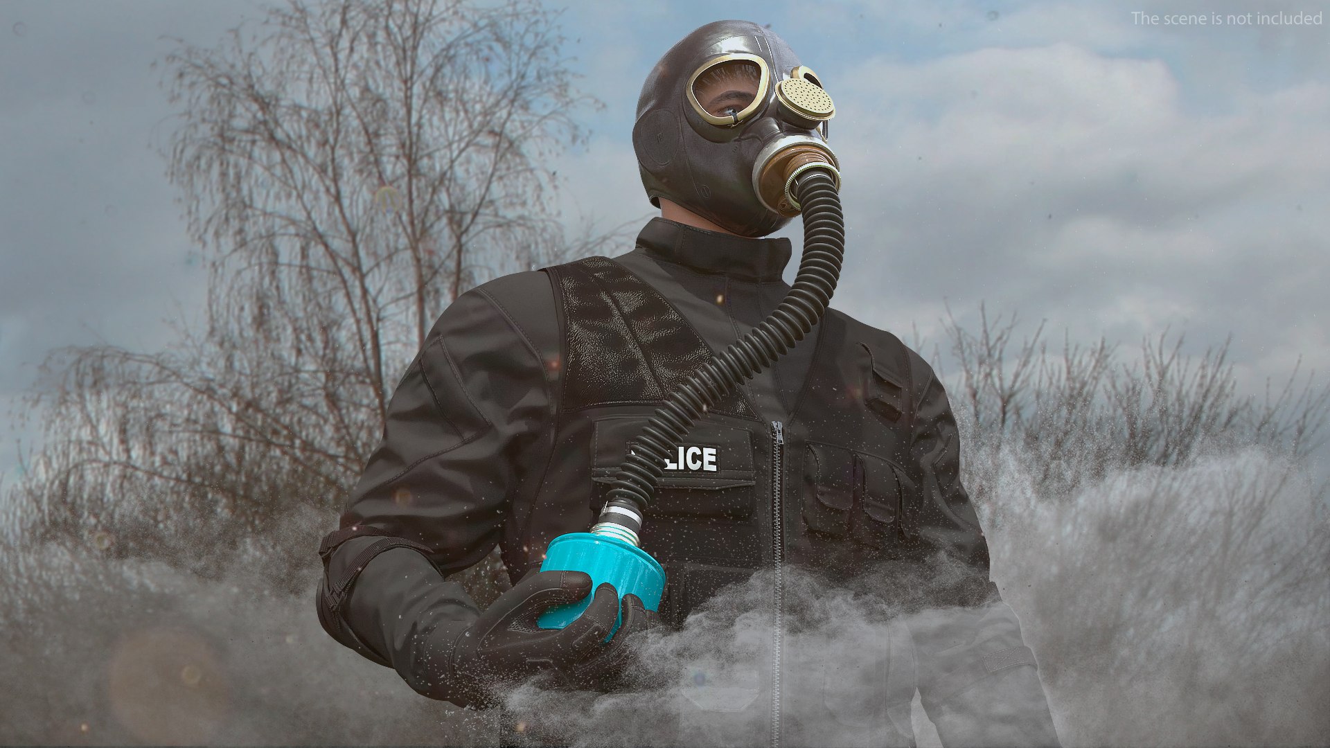 3D Model Black Rubber Gas Mask - TurboSquid 1568385