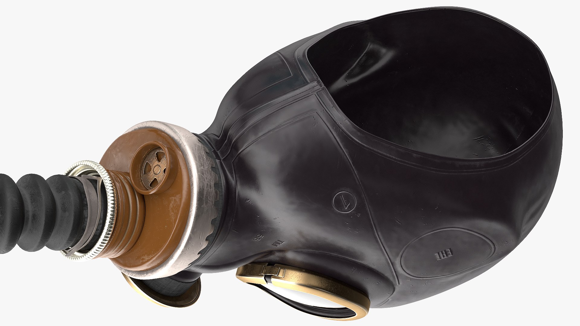 3D Model Black Rubber Gas Mask - TurboSquid 1568385