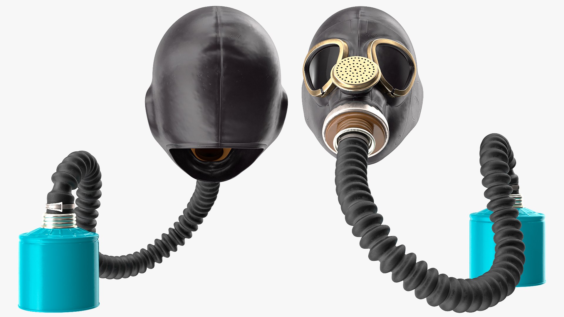 3D Model Black Rubber Gas Mask - TurboSquid 1568385