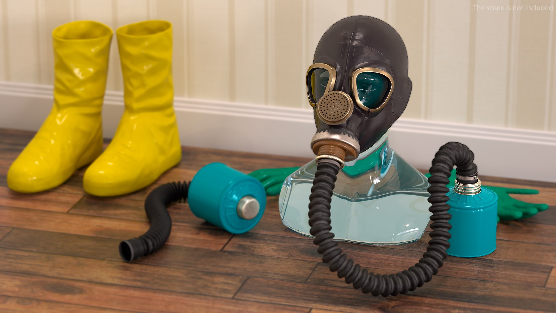 3D Model Black Rubber Gas Mask - TurboSquid 1568385