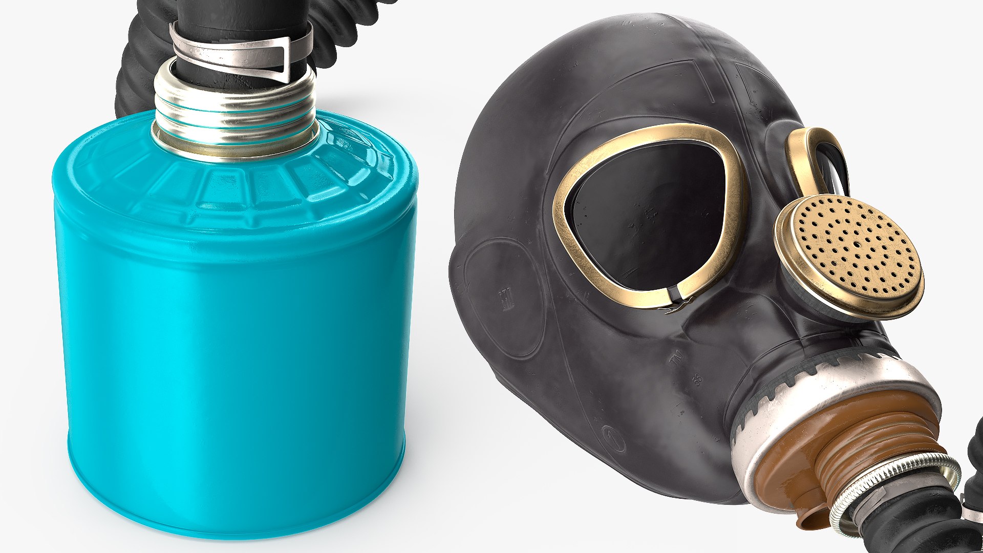 3D Model Black Rubber Gas Mask - TurboSquid 1568385