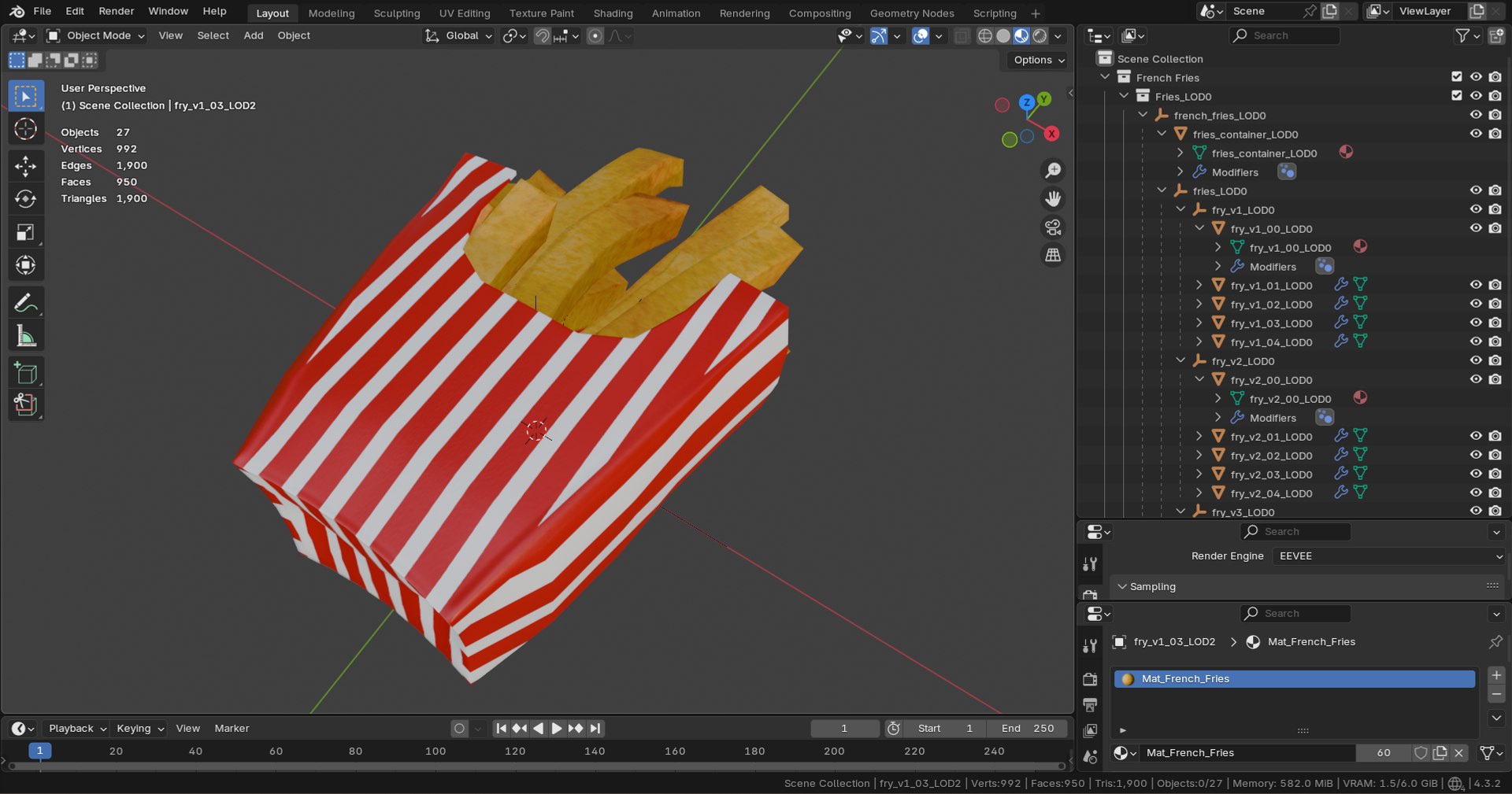 French Fries 3D Model Low Poly Game Ready 3D - TurboSquid 2449929