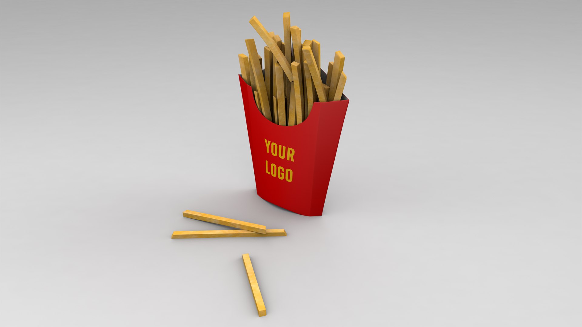 French Fries With Pack 3D Model - TurboSquid 2141079