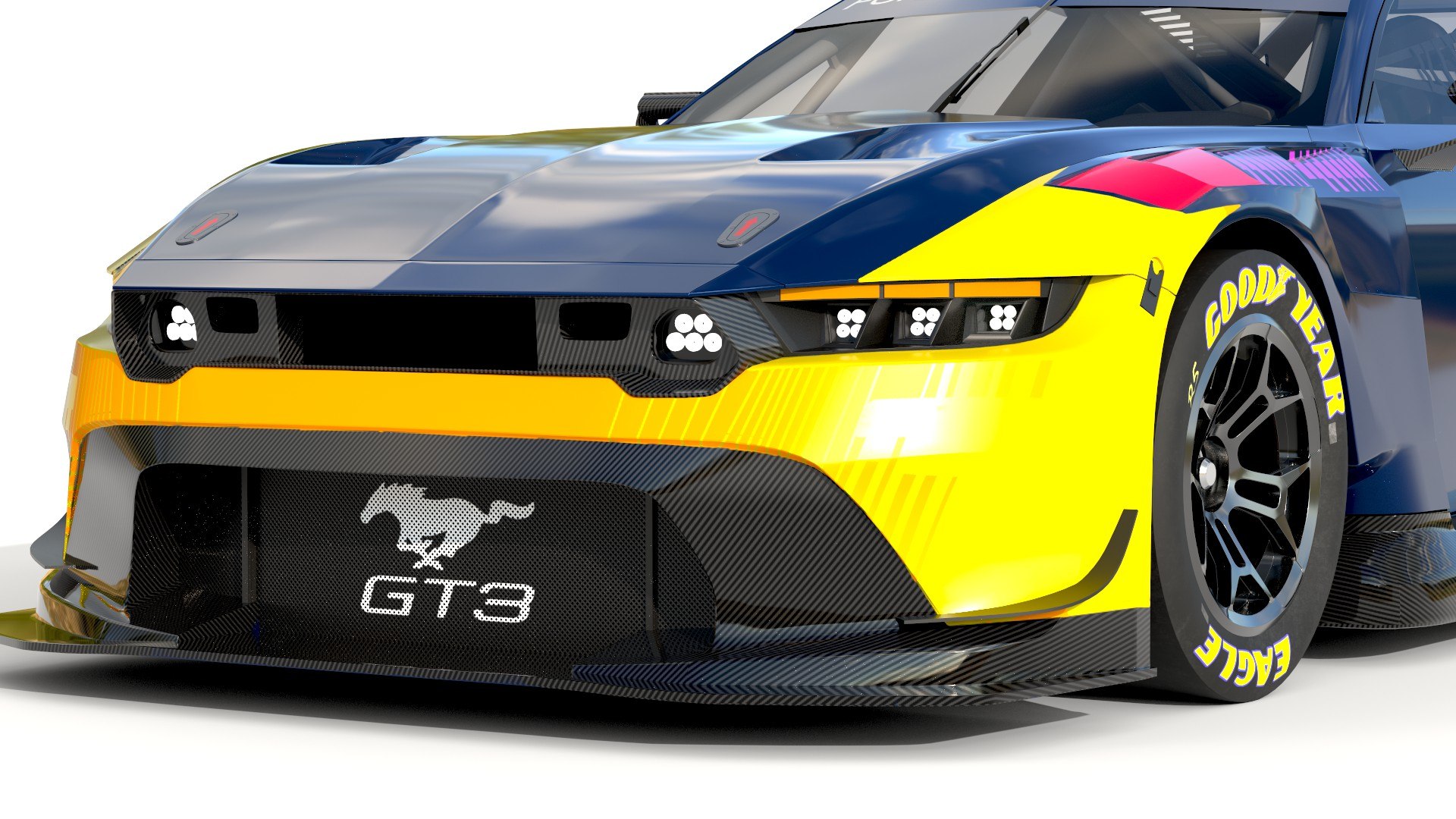 3D Ford Mustang GT3 2024 v2 - TurboSquid 2137000