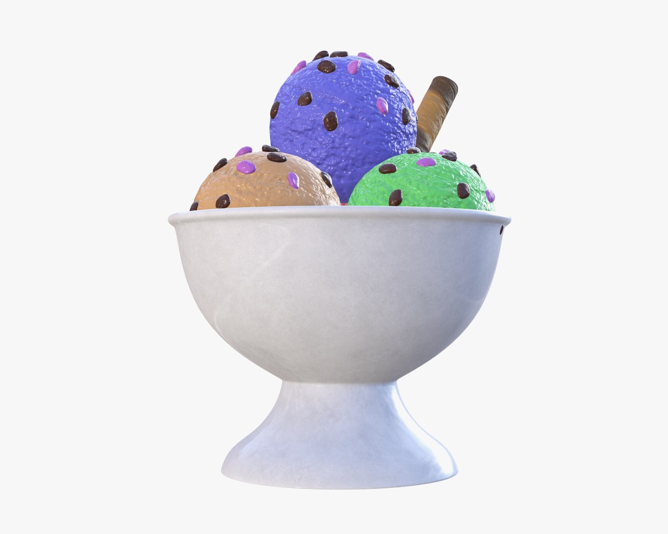 3D Ice Cream Chocolate Model - TurboSquid 1417330