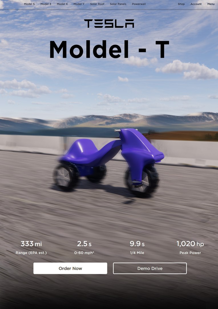 Tesla Tricycle Concept 3D - TurboSquid 2109589