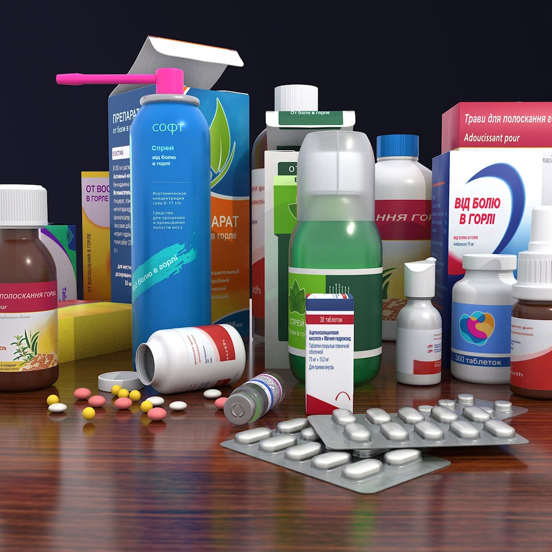 Medicine Bottle Box Pack 3D - TurboSquid 1423835