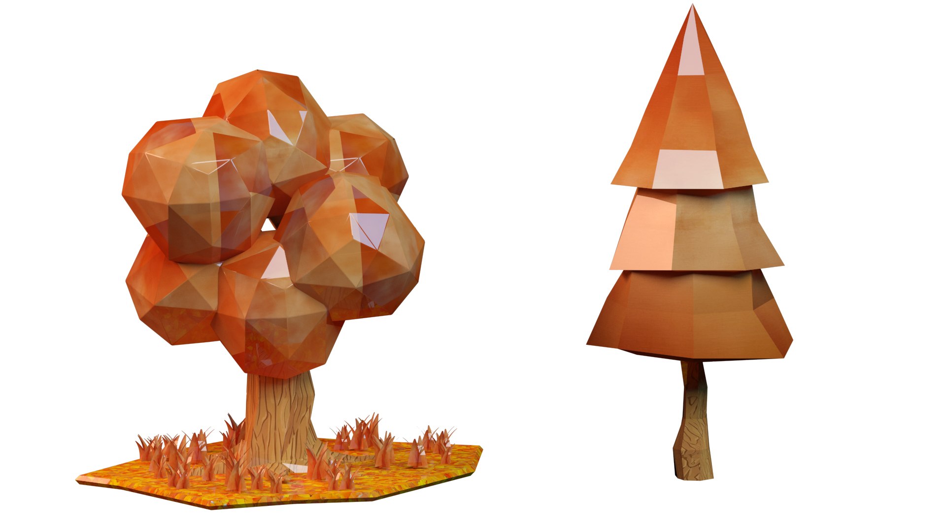 3D 18 Low Poly Tree Models With Textures - Compatible With All Major 3D ...