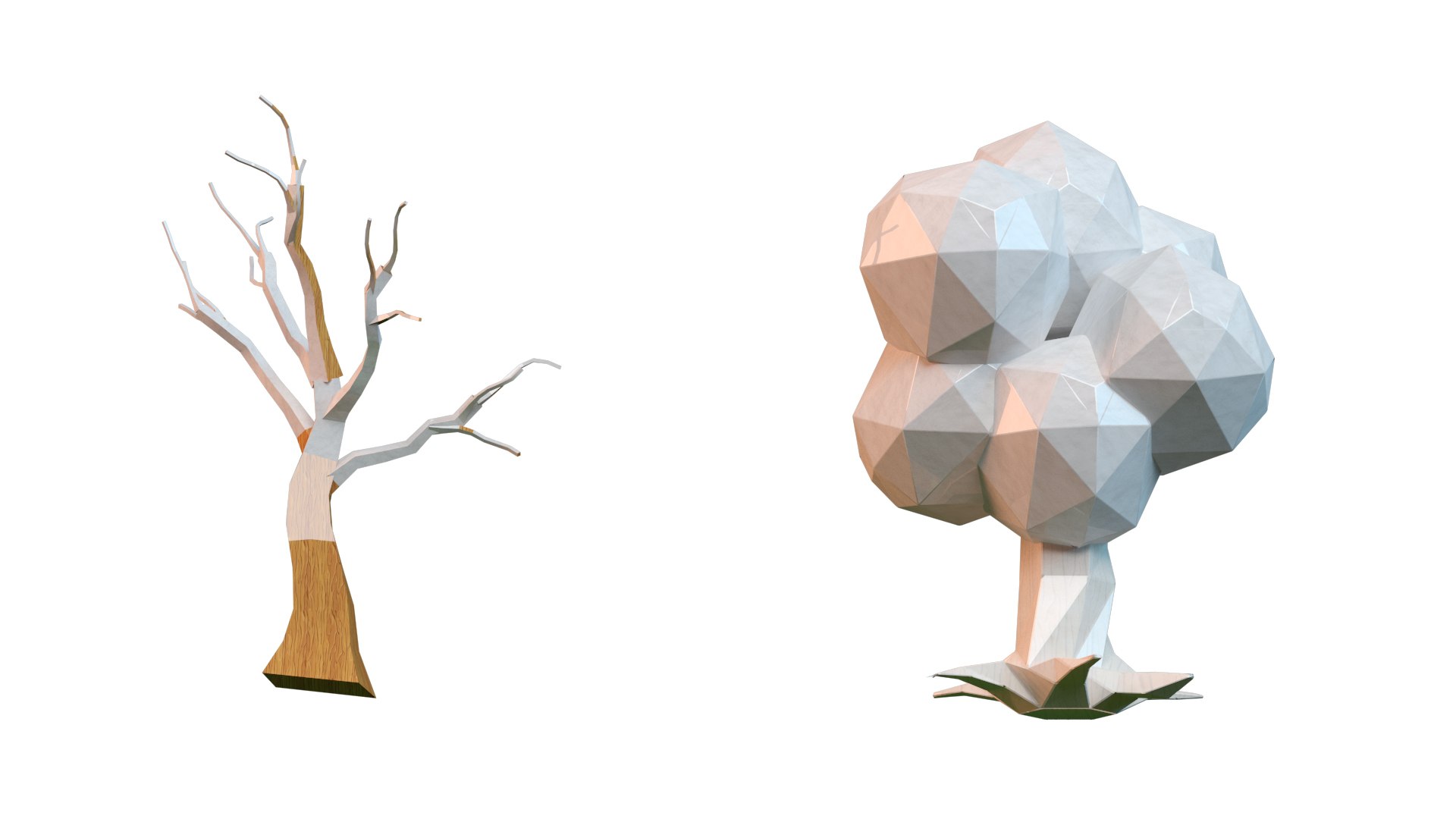 3D 18 Low Poly Tree Models With Textures - Compatible With All Major 3D ...