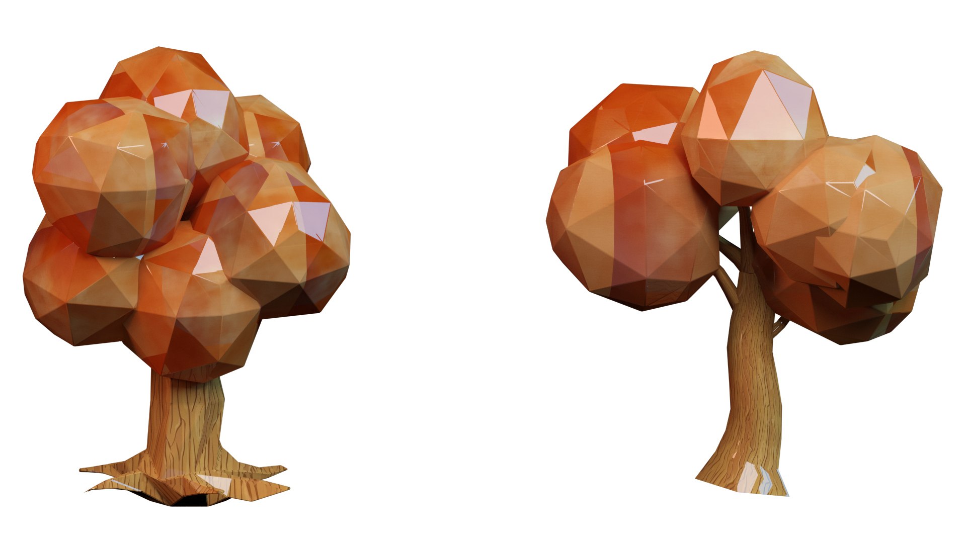 3D 18 Low Poly Tree Models With Textures - Compatible With All Major 3D ...