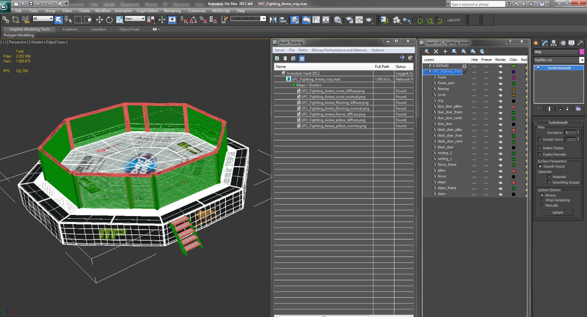 Ufc fighting arena 3D model - TurboSquid 1255813