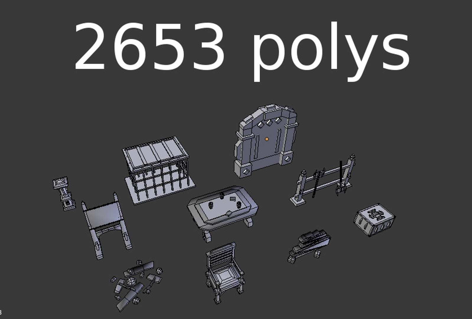 3d model pack 10 dungeon props