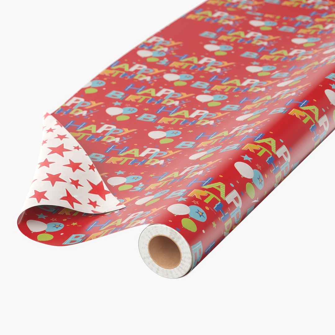 3D Greetings Reversible Wrapping Paper Model - TurboSquid 2088068