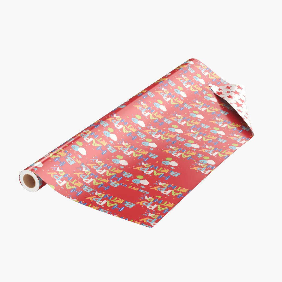 3D Greetings Reversible Wrapping Paper Model - TurboSquid 2088068