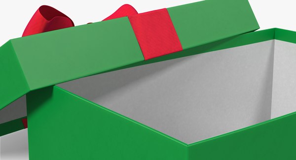 Gift box open green 3D model - TurboSquid 1202461