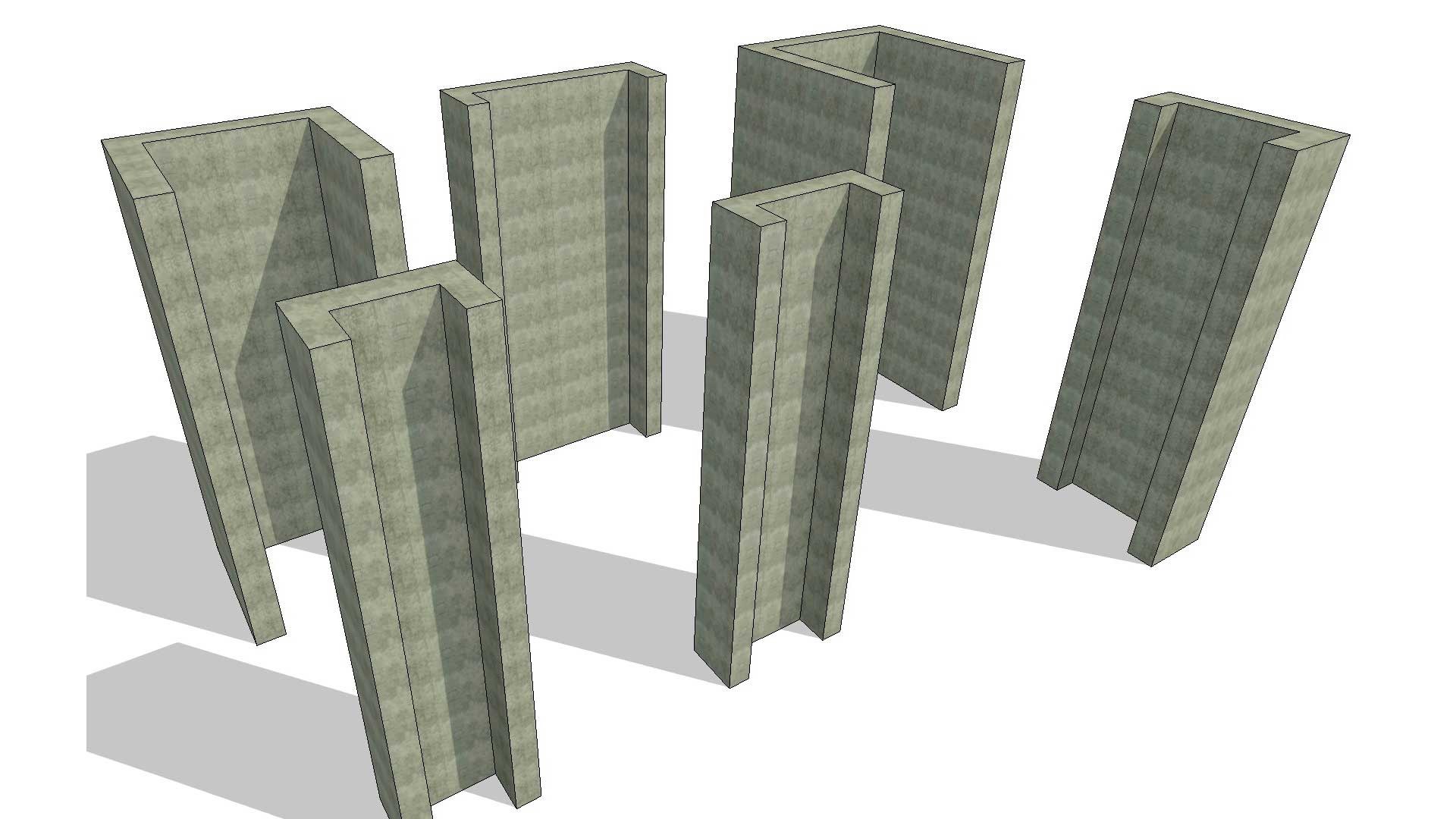 3D C Shaped Shear Wall Column - TurboSquid 2030260
