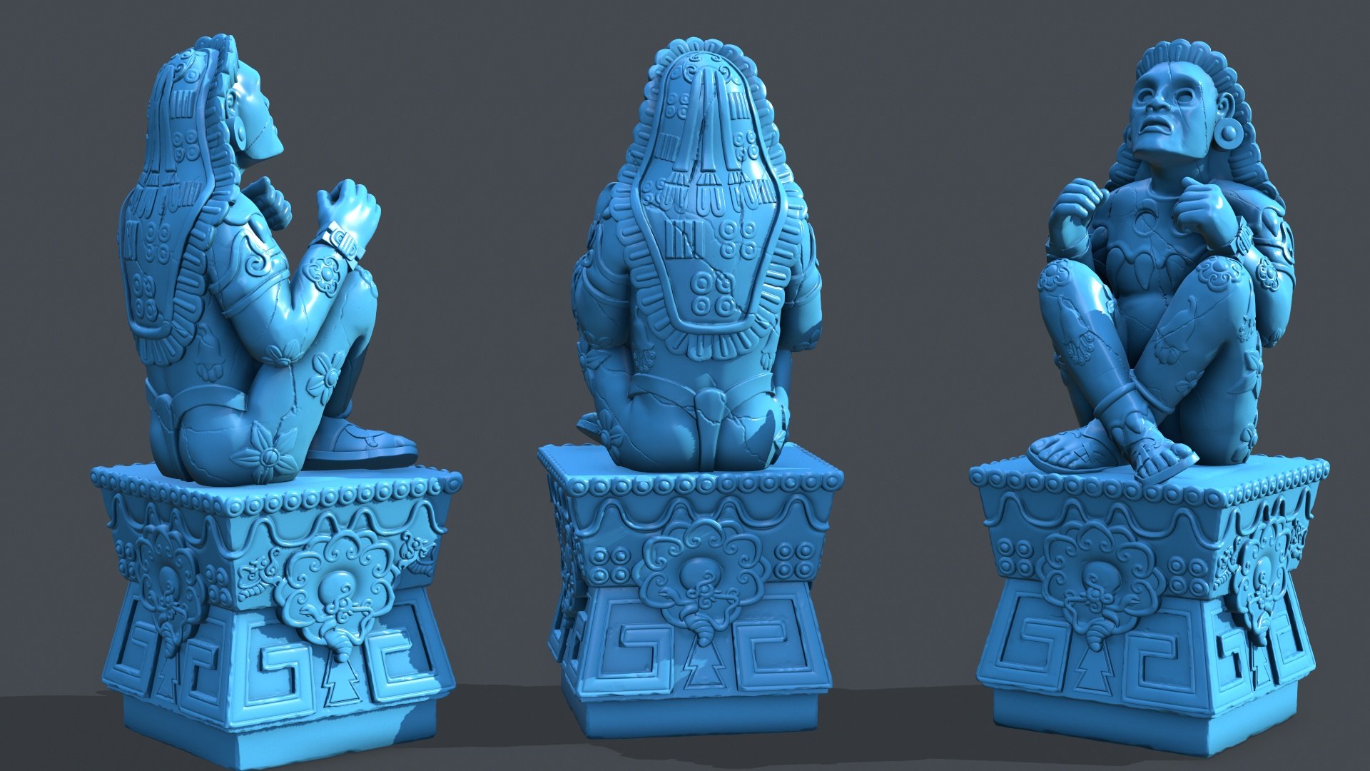 Statue Aztec Xochipilli HP 3D Model - TurboSquid 2217849