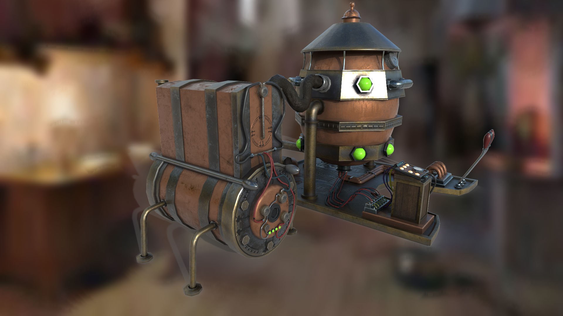 Stylized engine PBR low-poly 3D model 3D - TurboSquid 1831114