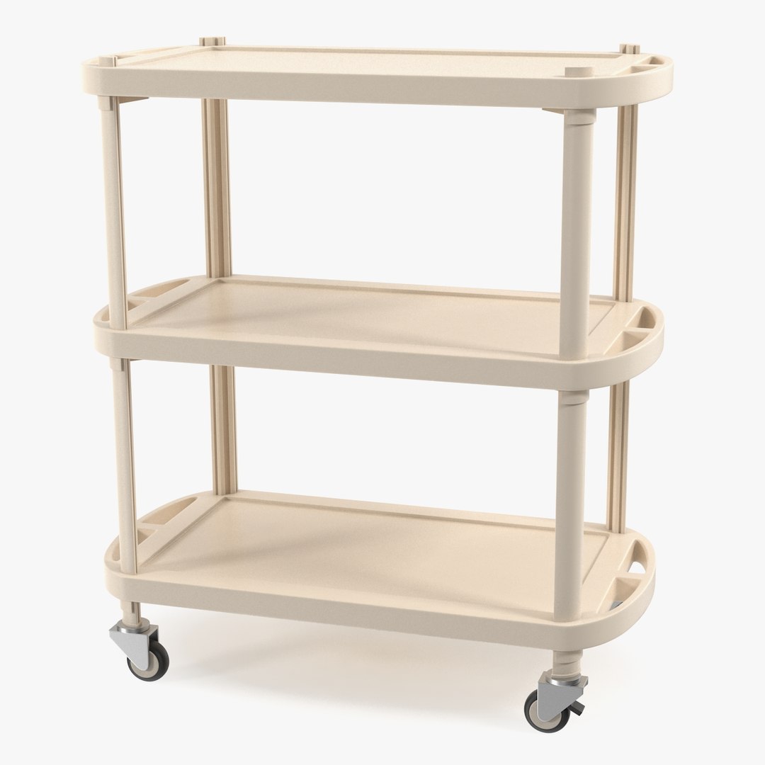 Hospital Rolling Cart Beige 3D model - TurboSquid 2076149