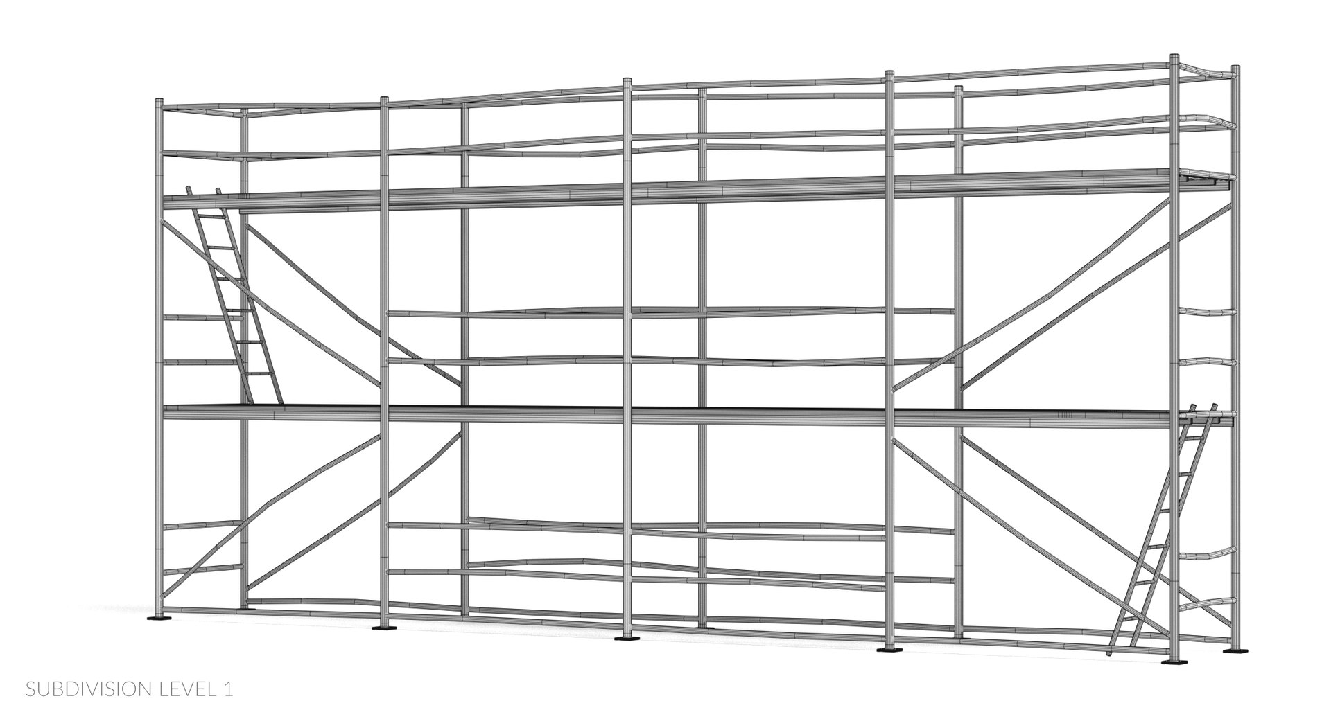 3D Old Scaffolding Model - TurboSquid 1402308