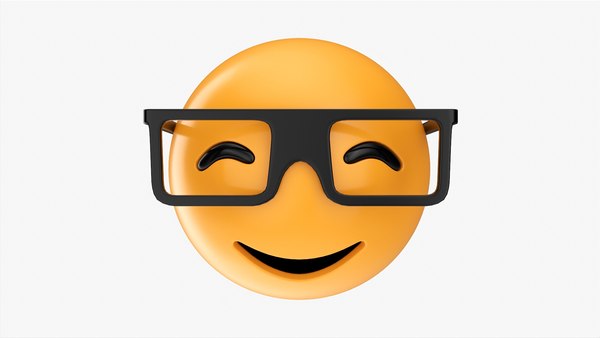 3D Emoji 015 Smiling with glasses - TurboSquid 1817596