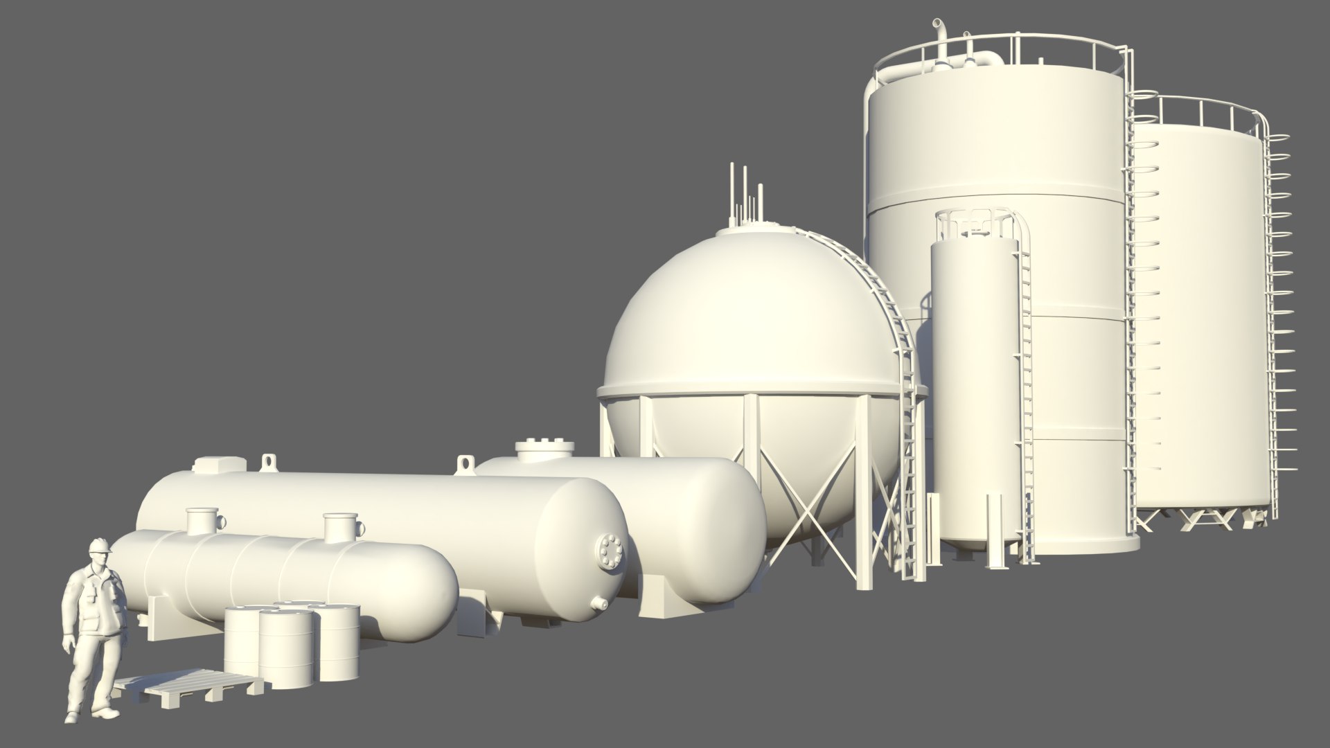 Industrial Storage Tank Asset Pack 3D Model - TurboSquid 1807998