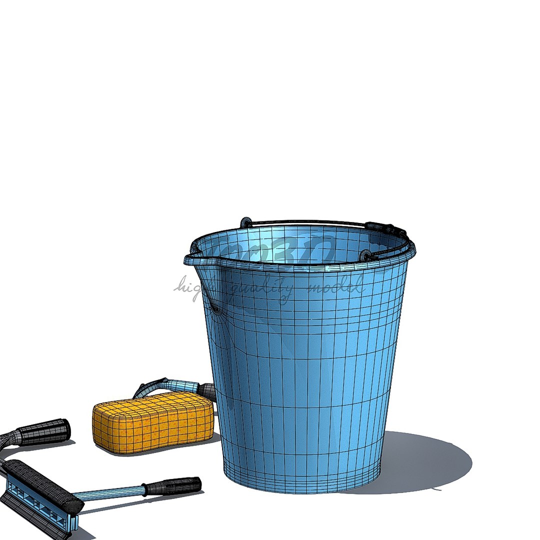 3d Bucket Squeegee Sponge Model