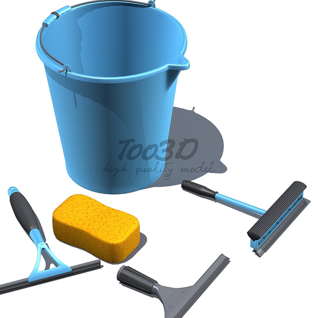 3d Bucket Squeegee Sponge Model