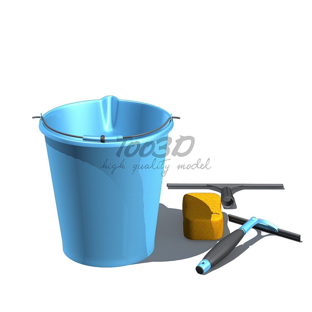 3d Bucket Squeegee Sponge Model