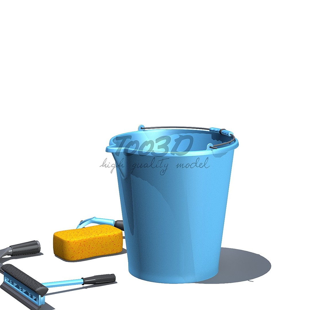 3d Bucket Squeegee Sponge Model