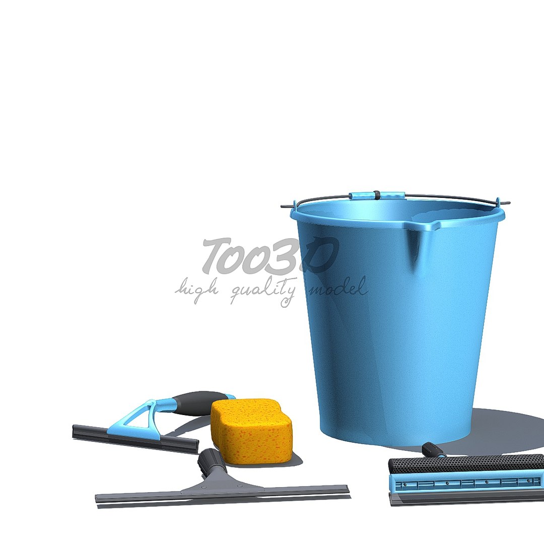 3d Bucket Squeegee Sponge Model