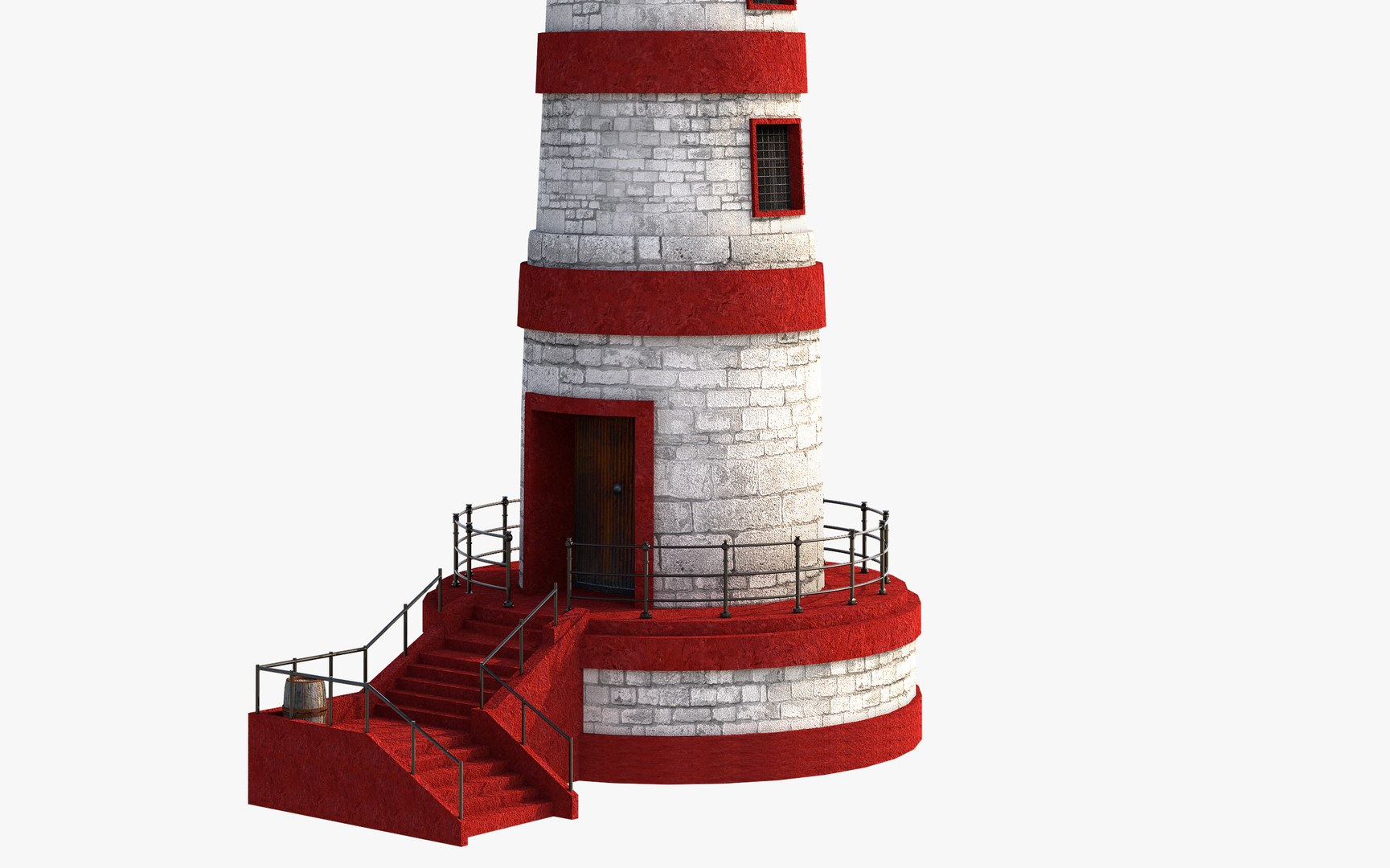 3D Red Old LightHouse - TurboSquid 1749713